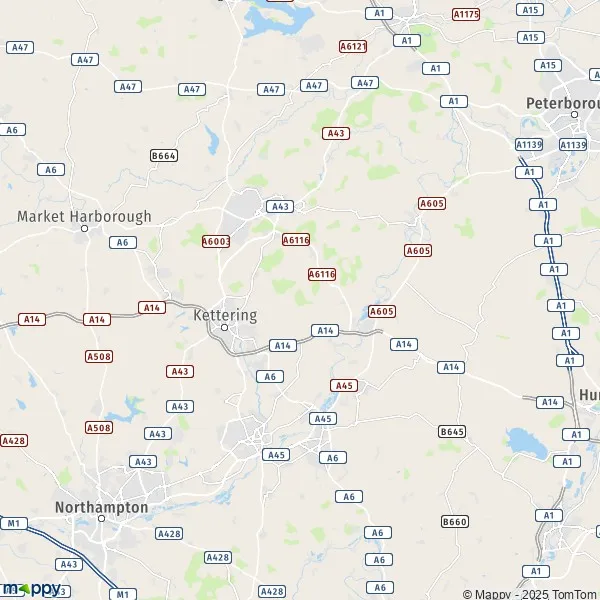 Map North Northamptonshire: map of North Northamptonshire (NN14 1) and ...