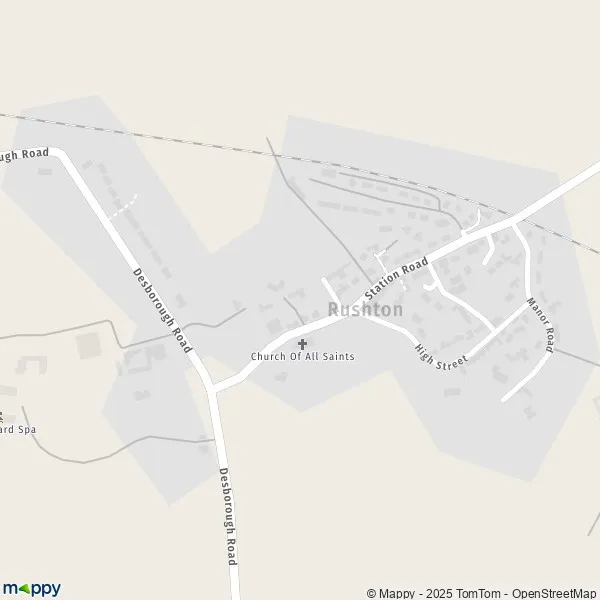 Map Rushton: map of Rushton (NN14 1) and practical information