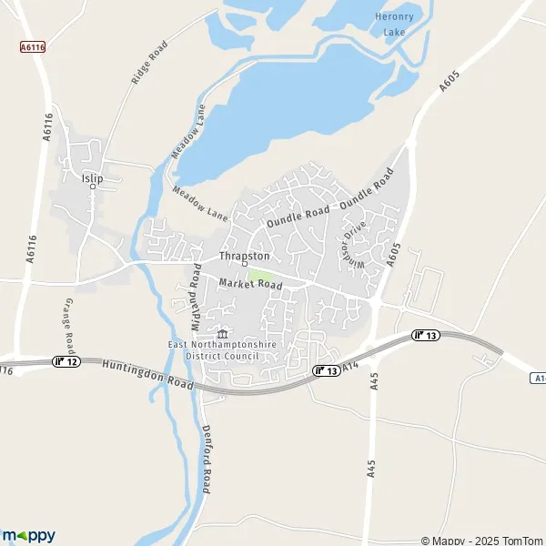Map Thrapston: map of Thrapston (NN14 4) and practical information