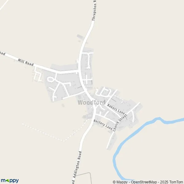 Map Woodford: map of Woodford (NN14 4) and practical information
