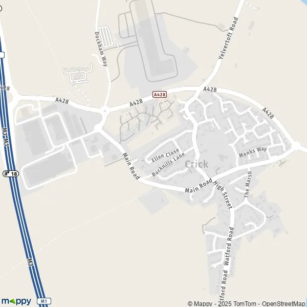 Map Crick: map of Crick (NN6 7) and practical information