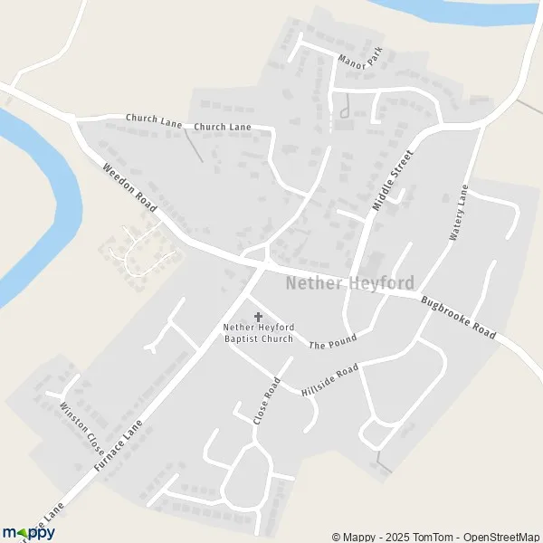 Map Nether Heyford: map of Nether Heyford (NN7 3) and practical information