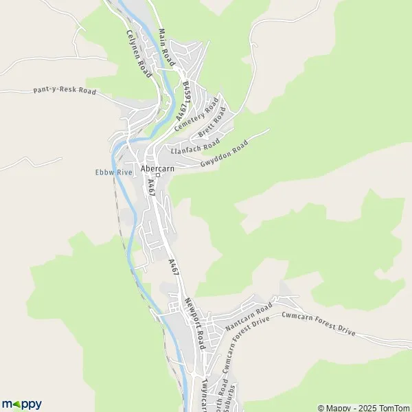 Map Abercarn: map of Abercarn (NP11 5) and practical information