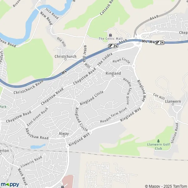 Map Ringland: map of Ringland (NP19 9) and practical information