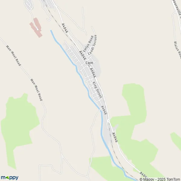 Map Cwm: map of Cwm (NP23 7) and practical information