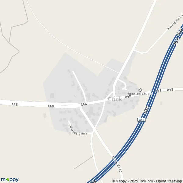 Map Crick: map of Crick (NP26 5) and practical information