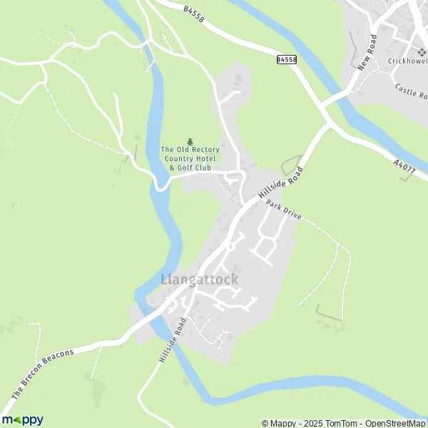 Map Llangattock: map of Llangattock (NP8 1) and practical information