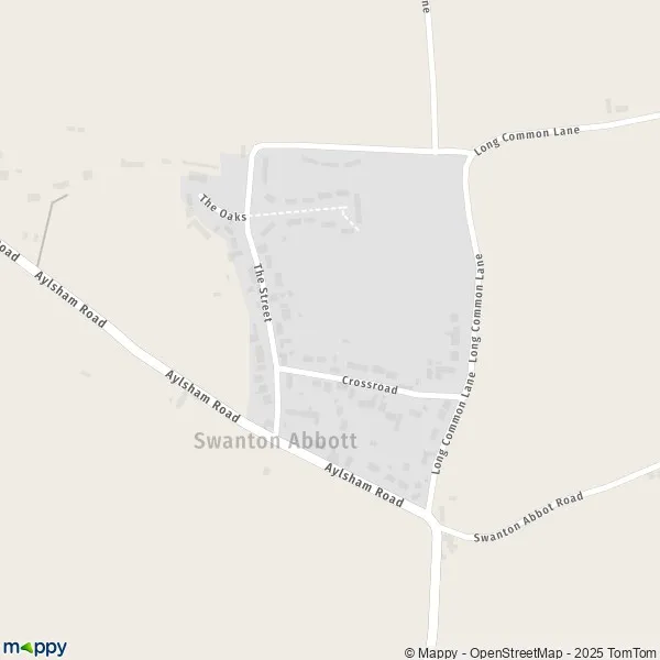 Map Swanton Abbott: map of Swanton Abbott (NR10 5) and practical ...