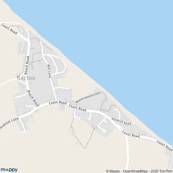 Map Bacton: map of Bacton (NR12 0) and practical information