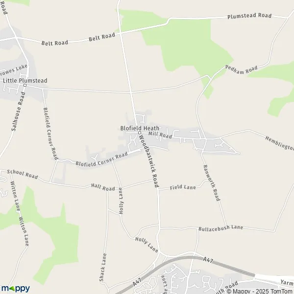 Map Blofield Heath: map of Blofield Heath (NR13 4) and practical ...
