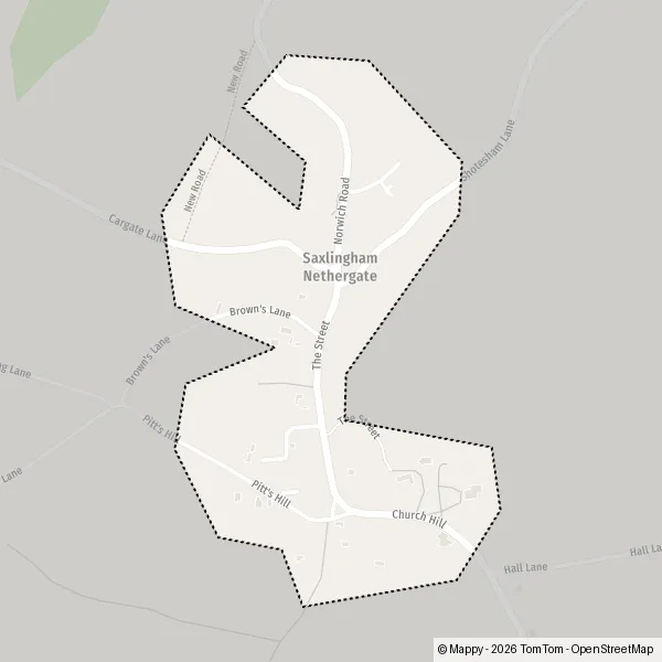 Map Saxlingham Nethergate: map of Saxlingham Nethergate (NR15 1) and ...