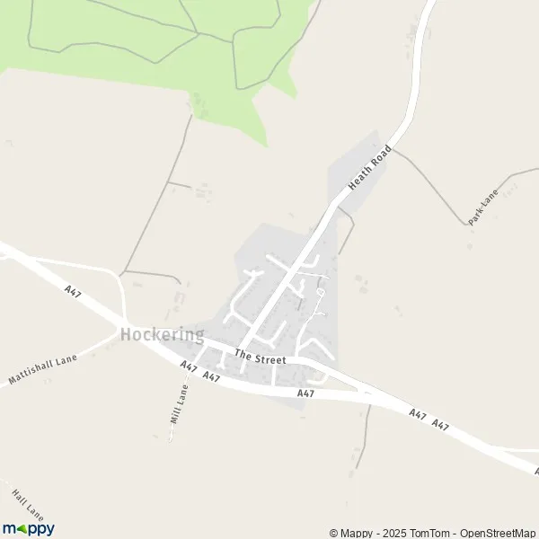 Map Hockering: map of Hockering (NR20 3) and practical information