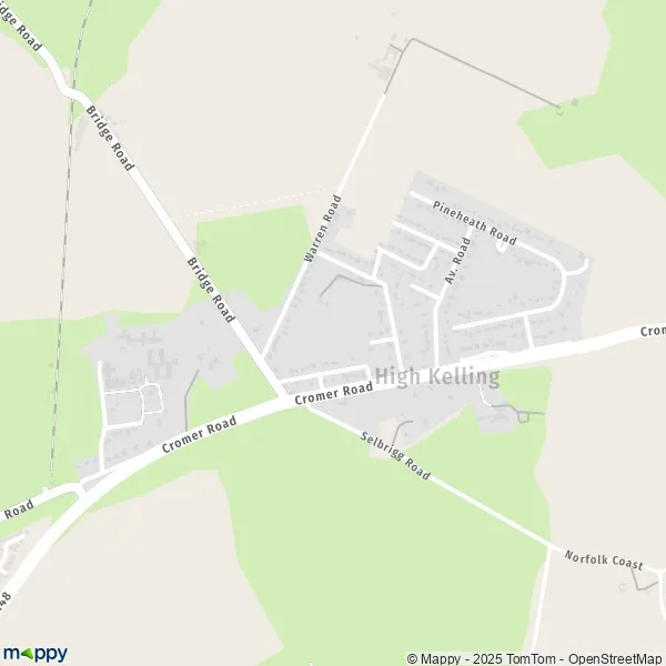Map High Kelling: map of High Kelling (NR25 6) and practical information