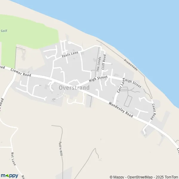 Map Overstrand: map of Overstrand (NR27 0) and practical information