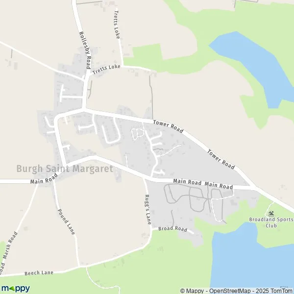 Map Burgh Saint Margaret: map of Burgh Saint Margaret (NR29 3) and ...