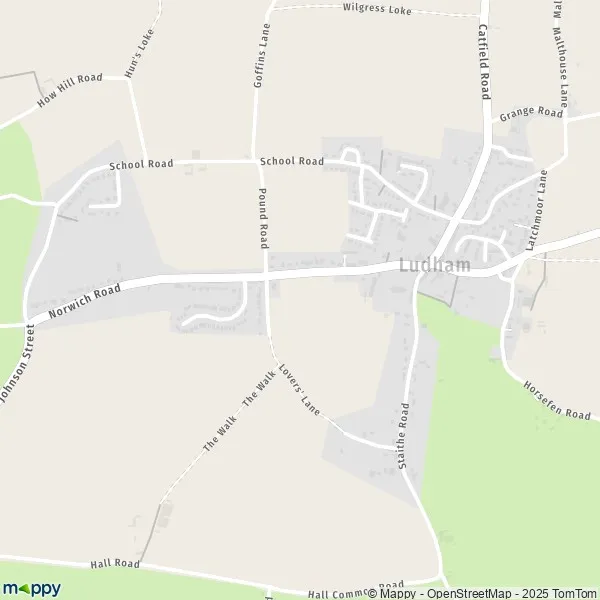 Map Ludham: map of Ludham (NR29 5) and practical information