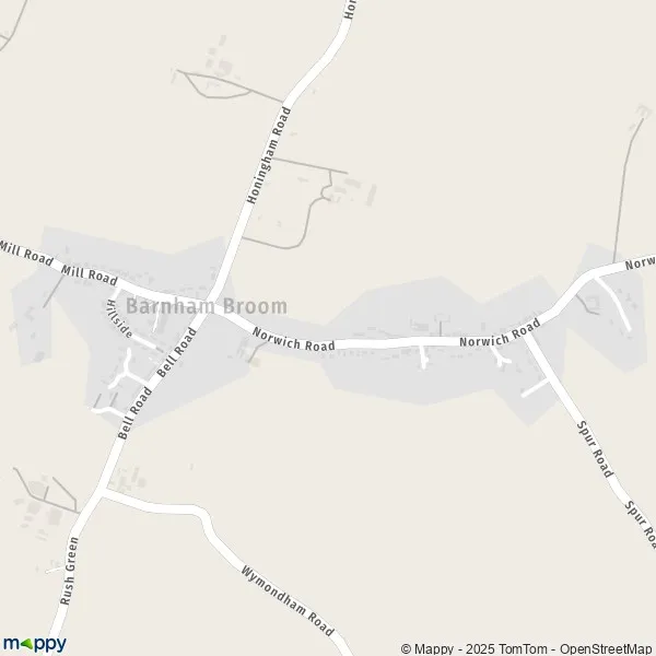 Map Barnham Broom: map of Barnham Broom (NR9 4) and practical information