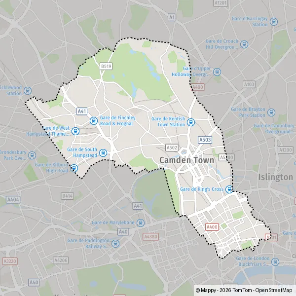 Map Camden Town: map of Camden Town (NW1 8) and practical information
