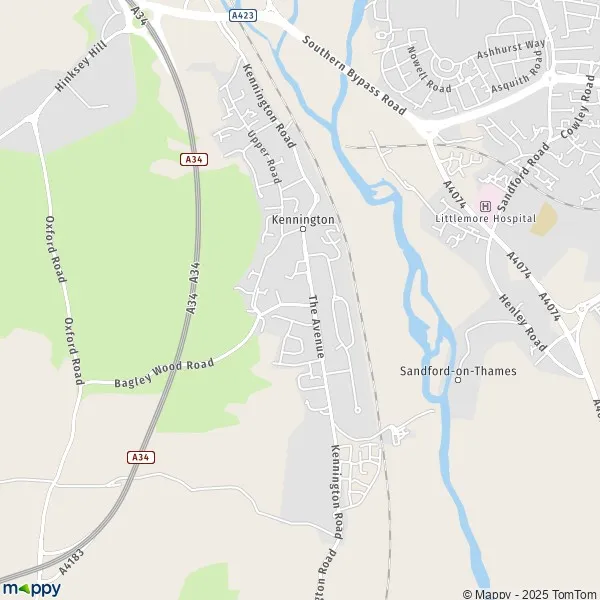 Map Kennington: map of Kennington (OX1 5) and practical information