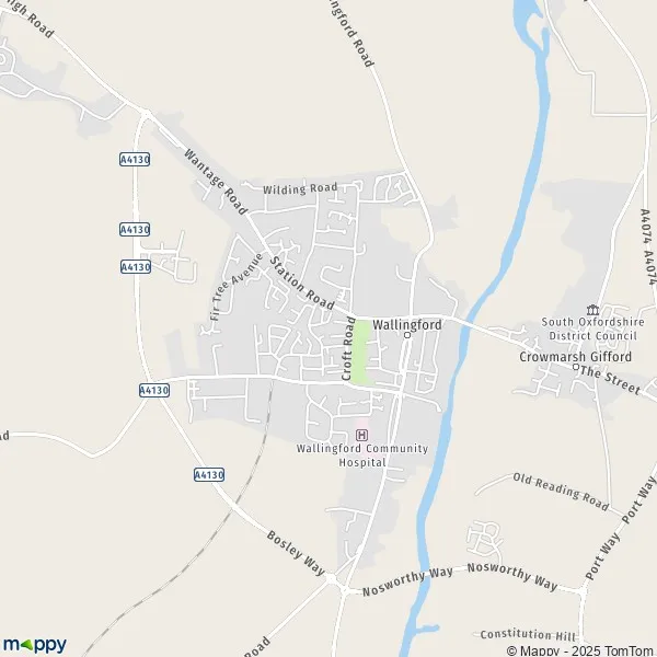 Map Wallingford: map of Wallingford (OX10 0) and practical information