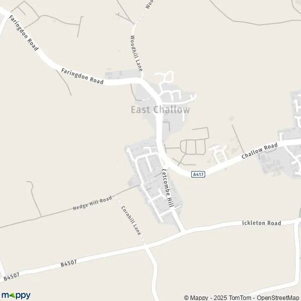 Map East Challow: map of East Challow (OX12 9) and practical information