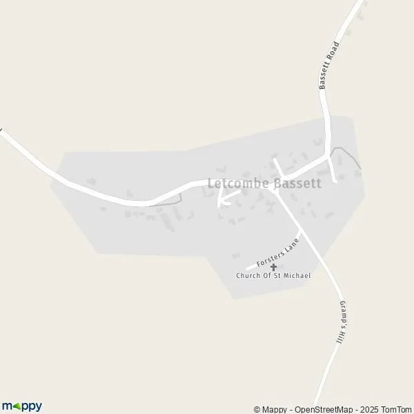 Map Letcombe Bassett: map of Letcombe Bassett (OX12 9) and practical ...