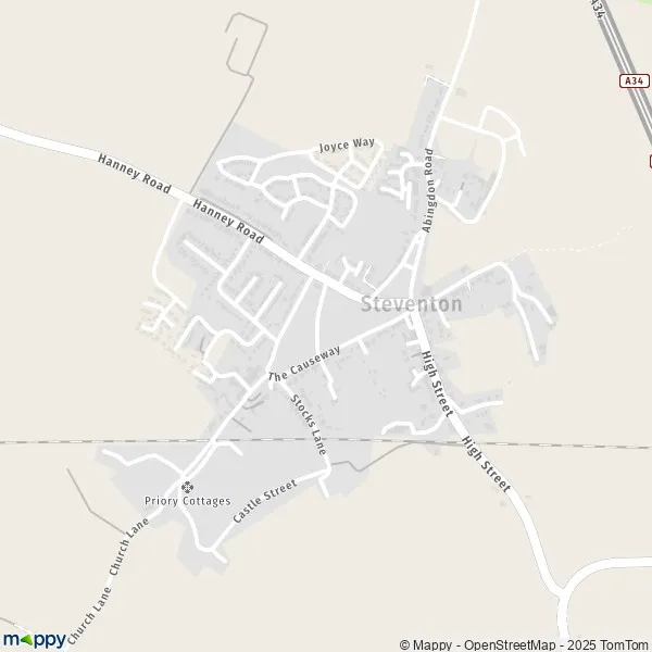 Map Steventon: map of Steventon (OX13 6) and practical information