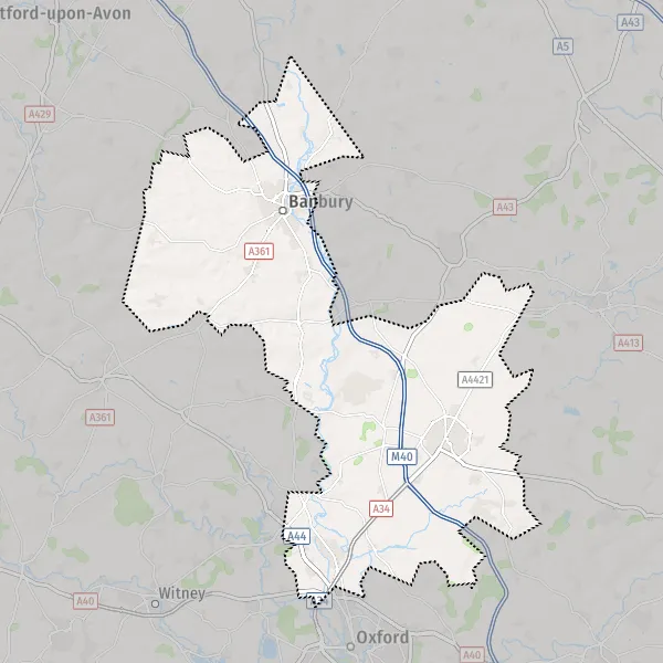 Map Cherwell: map of Cherwell (OX15 4) and practical information
