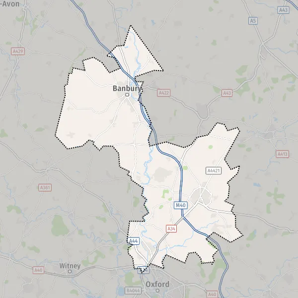 Map Cherwell: map of Cherwell (OX15 5) and practical information