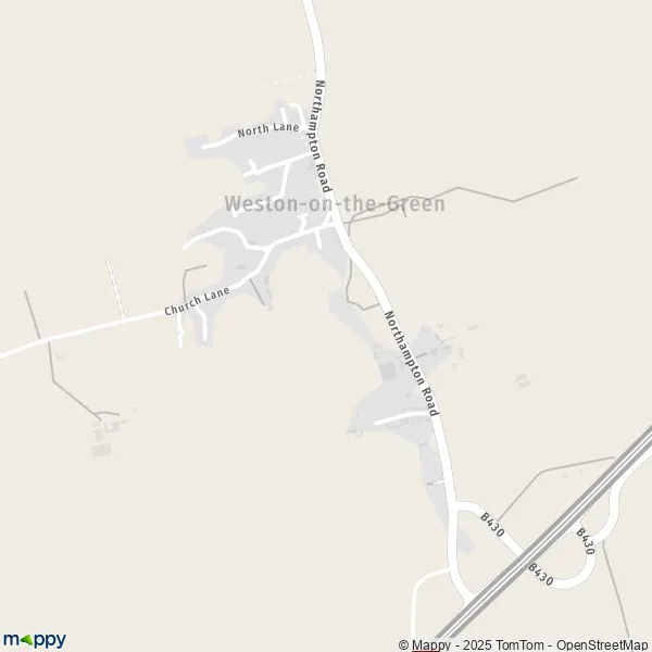 Map Weston-on-the-Green: map of Weston-on-the-Green (OX25 3) and ...