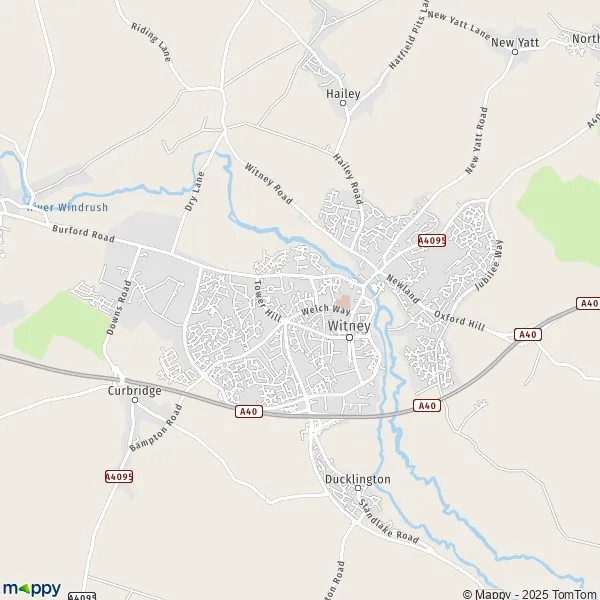 Map Witney: map of Witney (OX28 6) and practical information