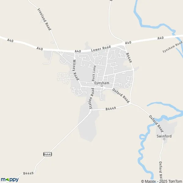 Map Eynsham: map of Eynsham (OX29 4) and practical information