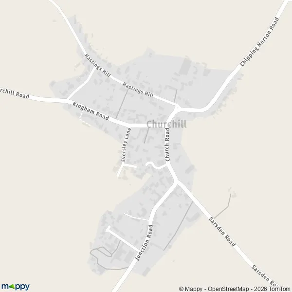 Map Churchill: map of Churchill (OX7 6) and practical information