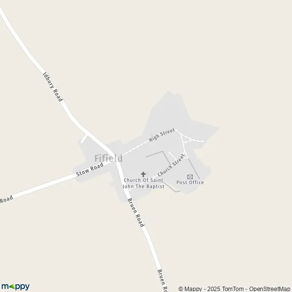 Map Fifield: map of Fifield (OX7 6) and practical information