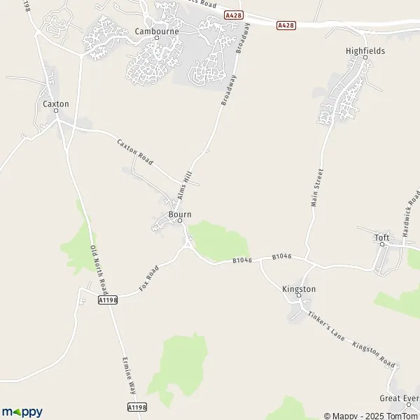 Map Bourne: map of Bourne (PE10 9) and practical information