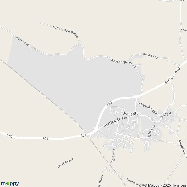 Map Donington: map of Donington (PE11 4) and practical information