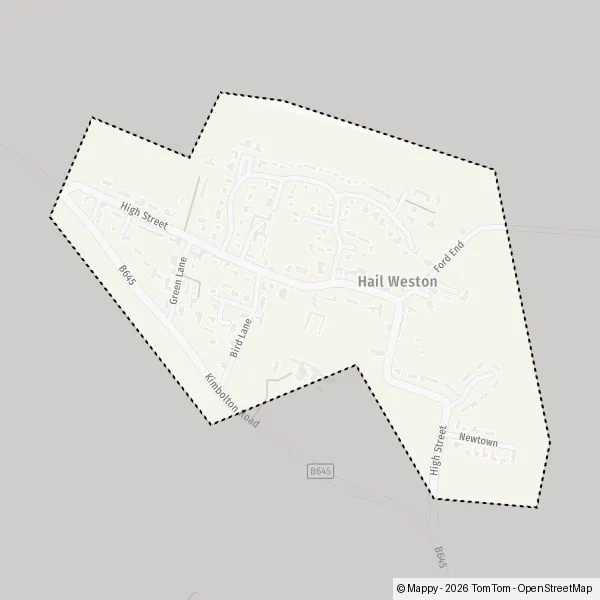 Map Hail Weston: map of Hail Weston (PE19 5) and practical information