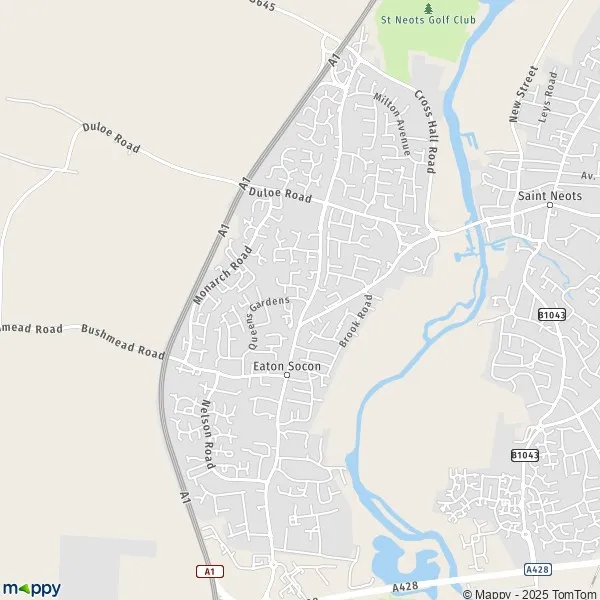 Map Eaton Socon: map of Eaton Socon (PE19 8) and practical information