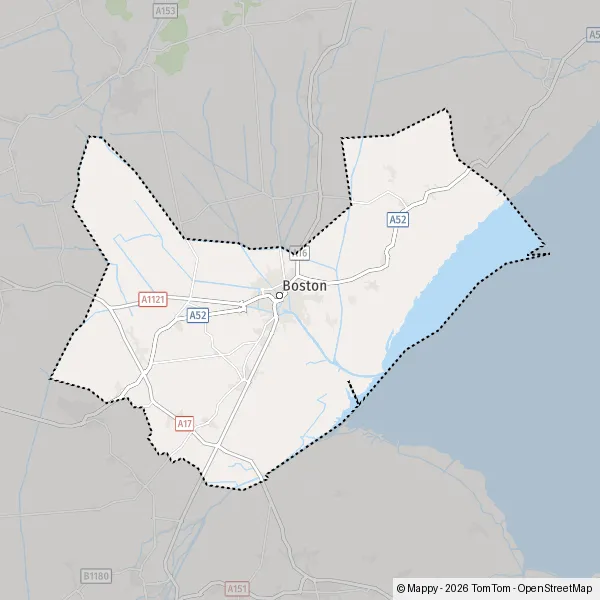 Map Boston: map of Boston (PE21 9) and practical information