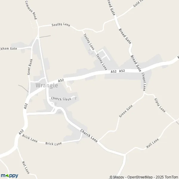 Map Wrangle: map of Wrangle (PE22 9) and practical information