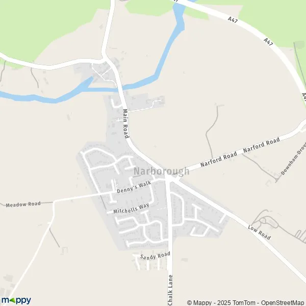 Map Narborough: map of Narborough (PE32 1) and practical information