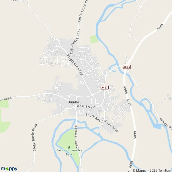 Map Oundle: map of Oundle (PE8 4) and practical information