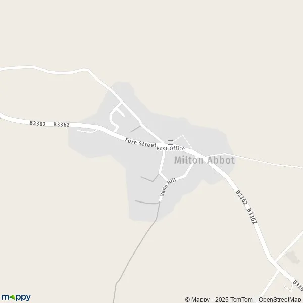 Map Milton Abbot: map of Milton Abbot (PL19 0) and practical information