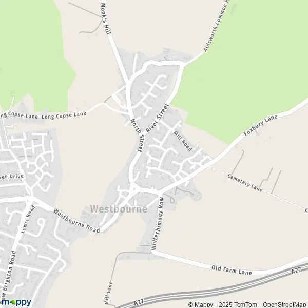 Map Westbourne: map of Westbourne (PO10 8) and practical information