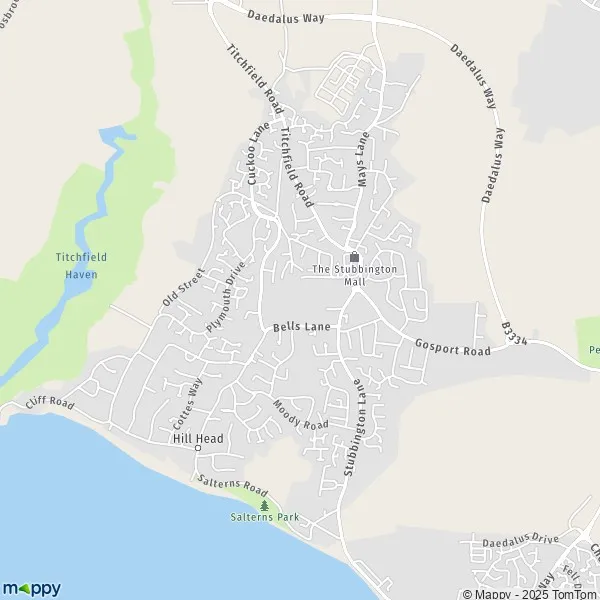Map Hill Head: map of Hill Head (PO14 3) and practical information