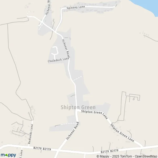 Map Shipton Green: map of Shipton Green (PO20 7) and practical information