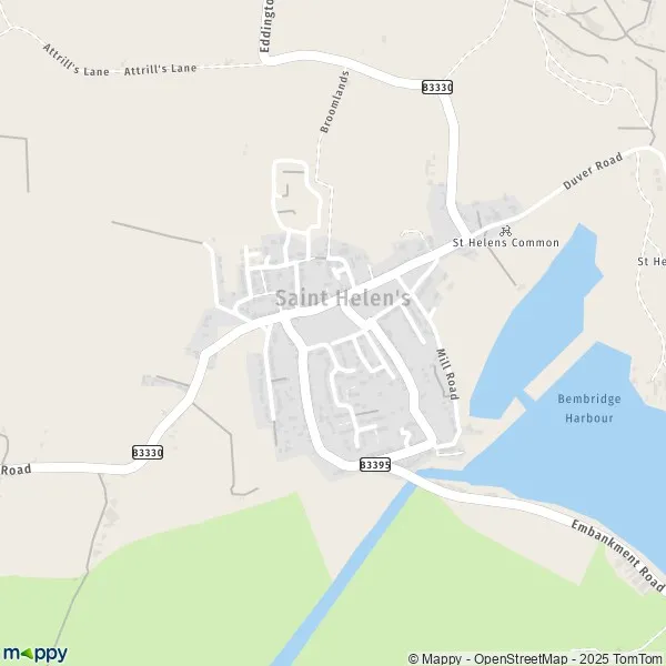 Map Saint Helens: map of Saint Helens (PO33 1) and practical information