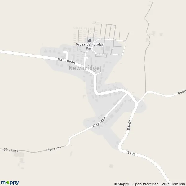 Map Newbridge: map of Newbridge (PO41 0) and practical information