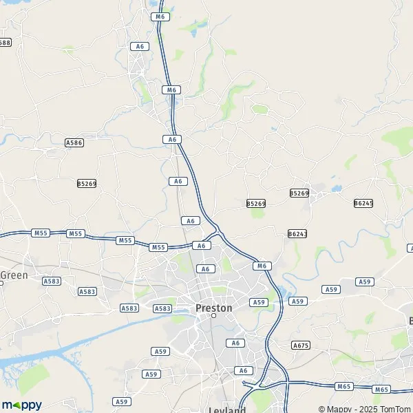 Map Preston: map of Preston (PR2 1) and practical information