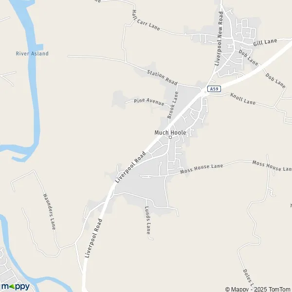 Map Much Hoole: map of Much Hoole (PR4 4) and practical information